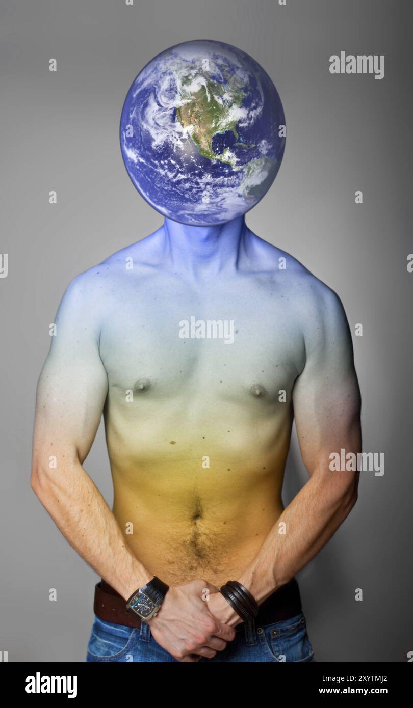 Planet earth with human body. Elements of this image furnished by NASA ...