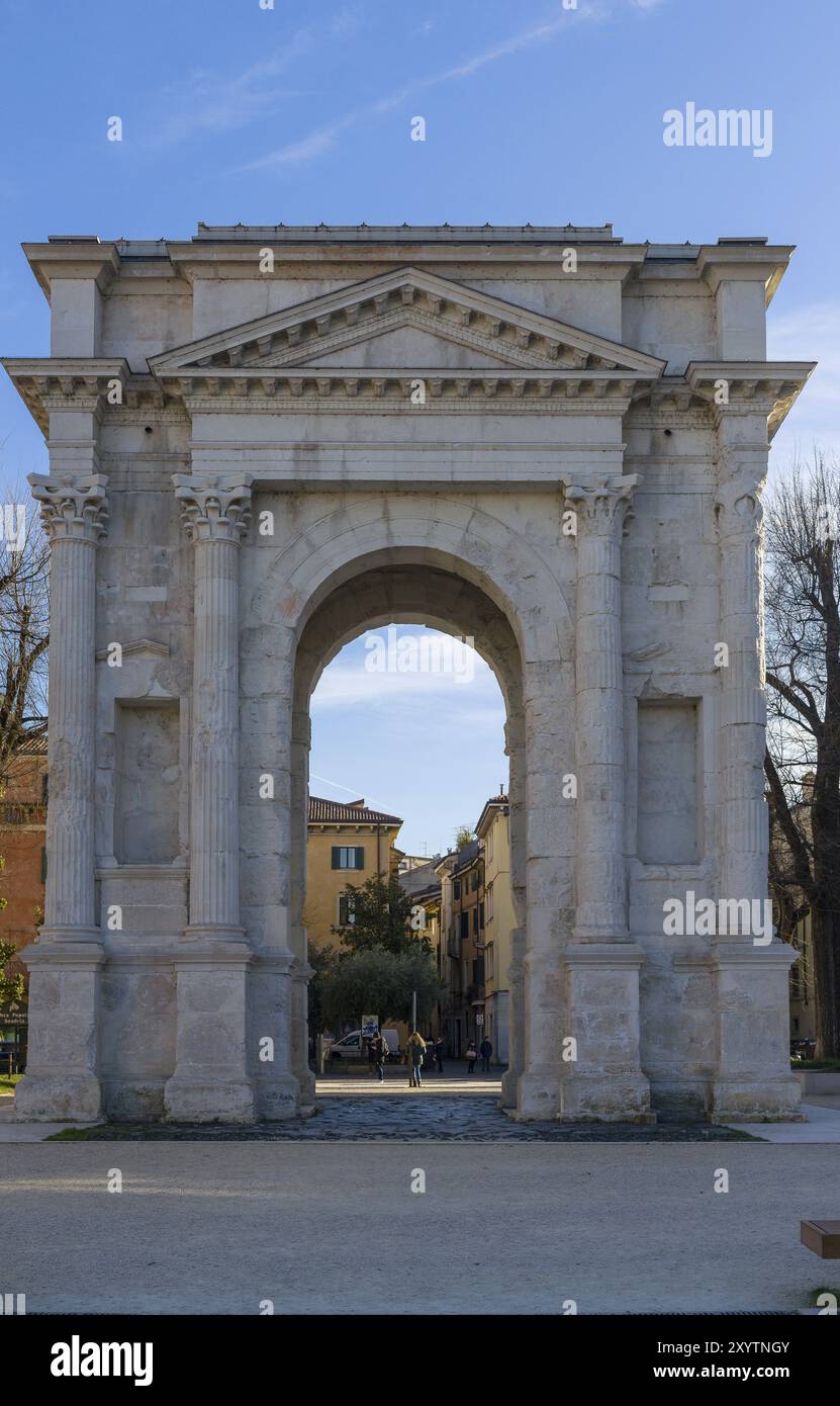 Ancient roman gate called Arco dei Gavi situated in Verona Stock Photo ...