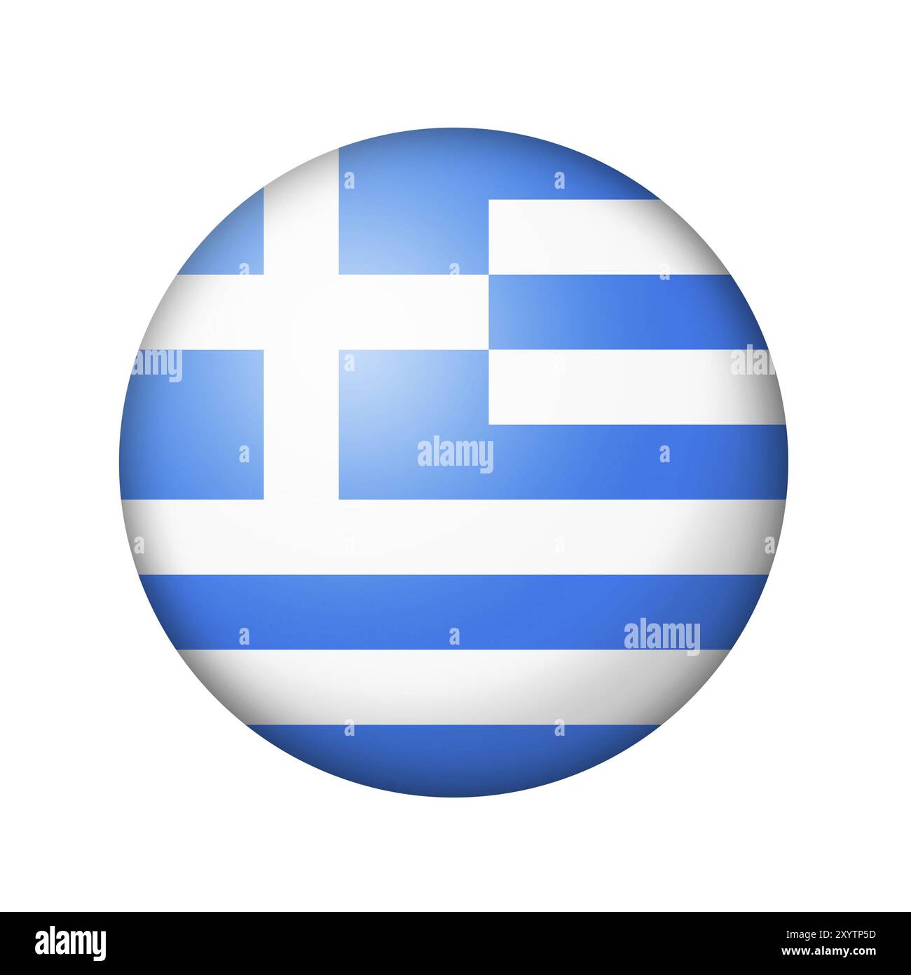 The Greek flag. Round matte icon. Isolated on white background Stock ...