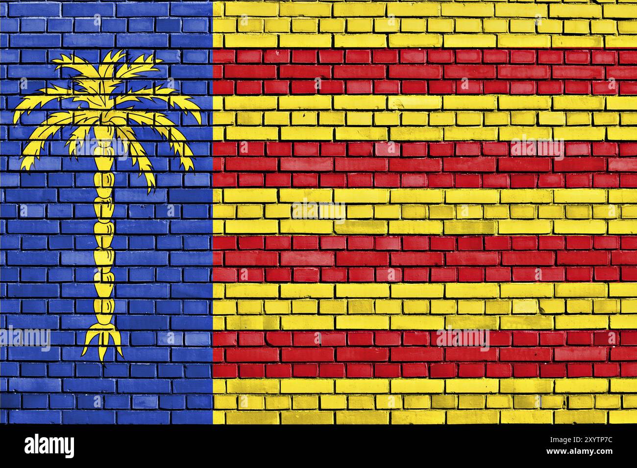 Flag of Cunit painted on brick wall Stock Photo - Alamy