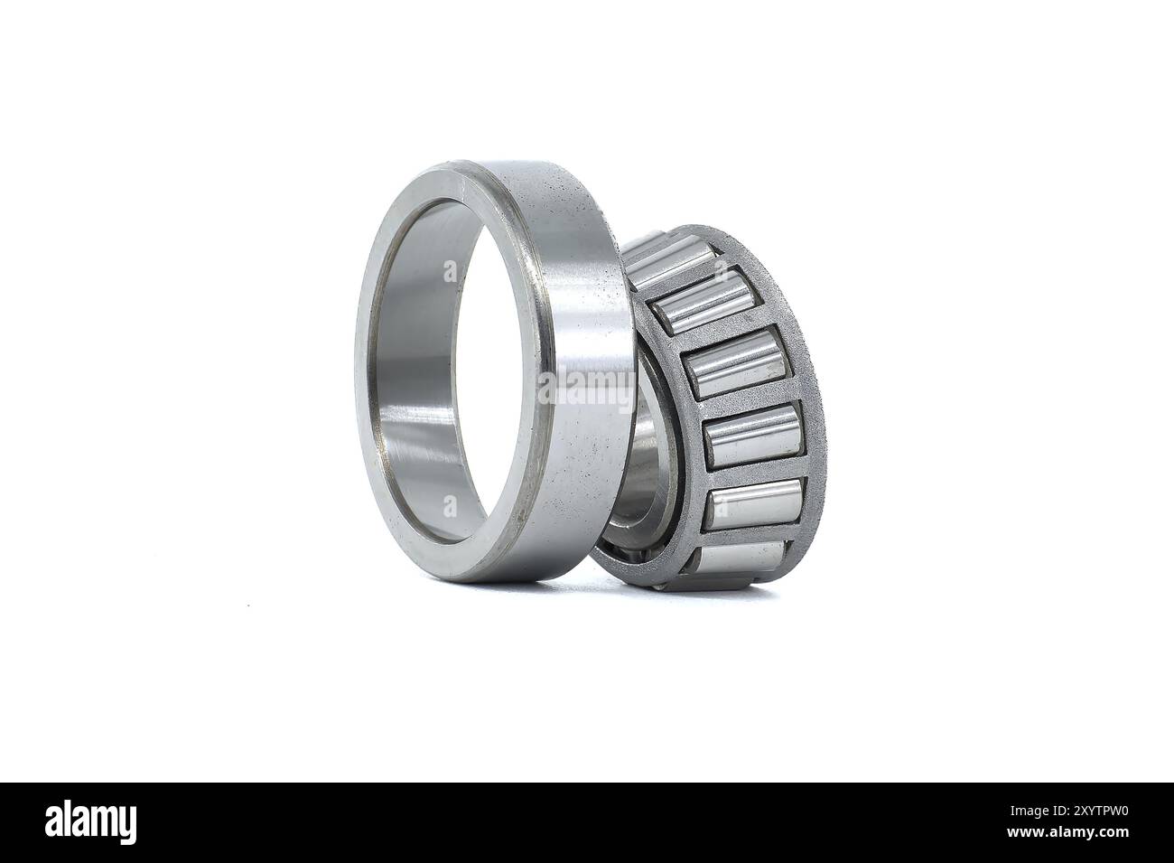 Tapered roller bearing isolated on white background. Car bearings, auto ...