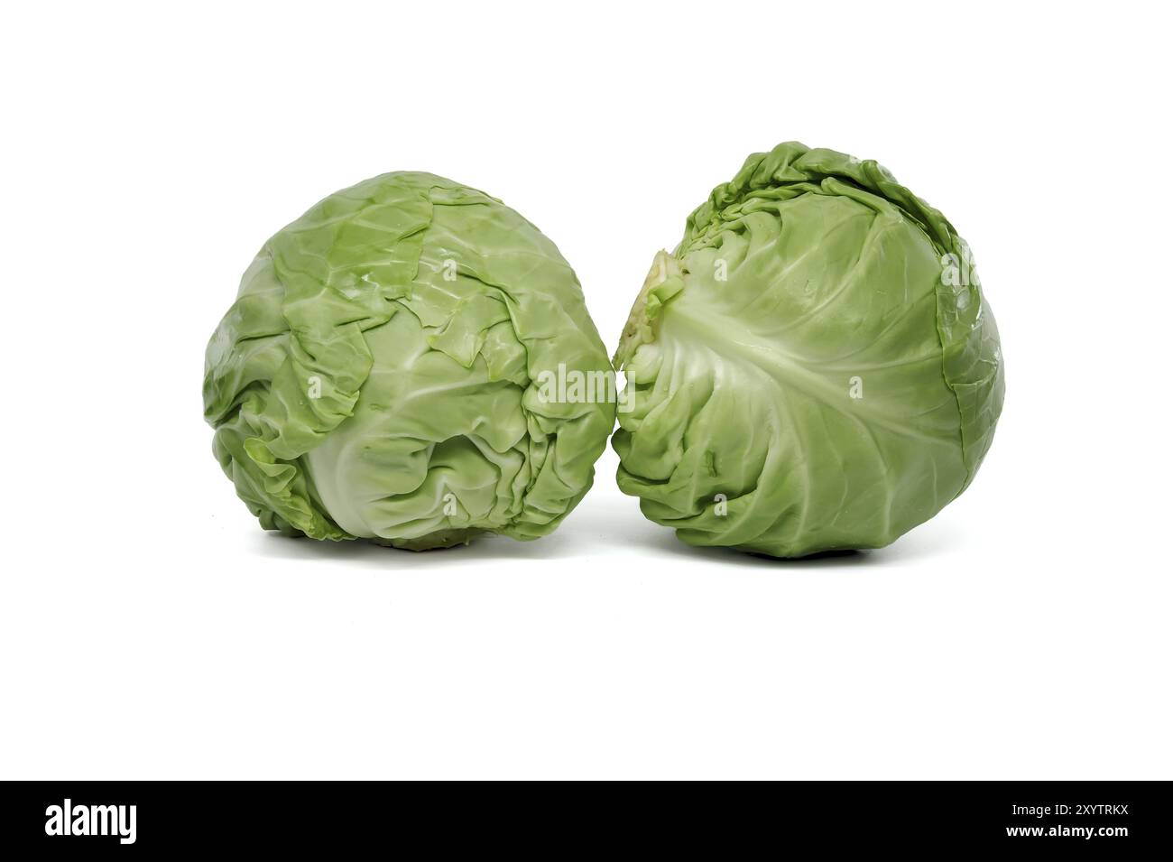 Fresh green cabbage isolated on white background Stock Photo - Alamy