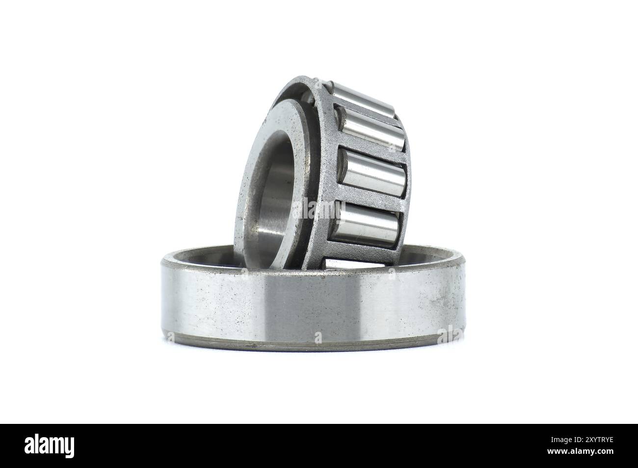 Tapered roller bearing isolated on white background. Car bearings, auto ...