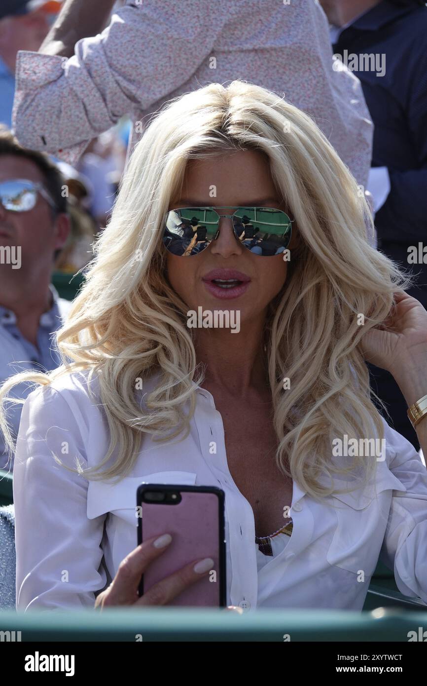Swedish model Victoria Silvstedt in a box at Court Rainier III in the Monte-Carlo Country Club ...