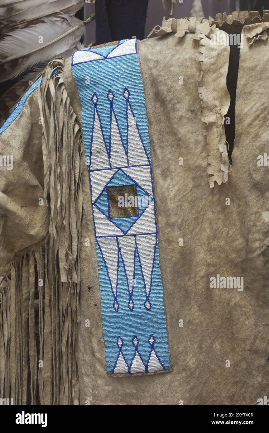 Native American leather shirt with a traditional pattern Stock Photo ...