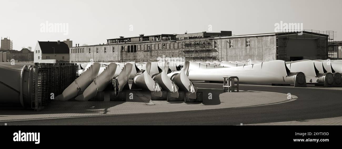 Wind turbine blades stored hi-res stock photography and images - Alamy