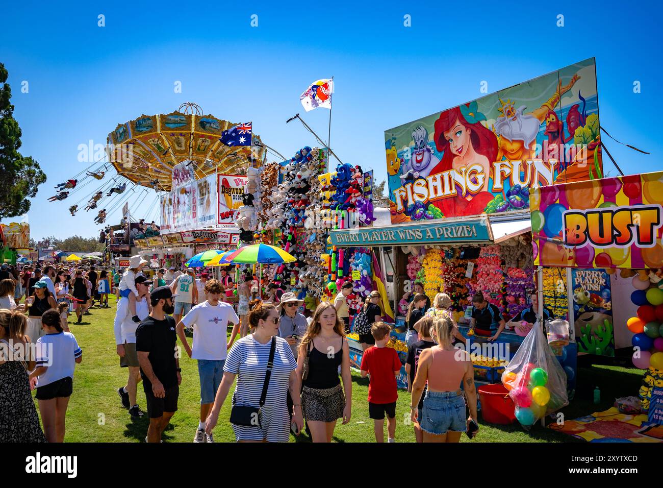 Gold Coast, Queensland, Australia - Aug 30, 2024: Amusement rides at ...