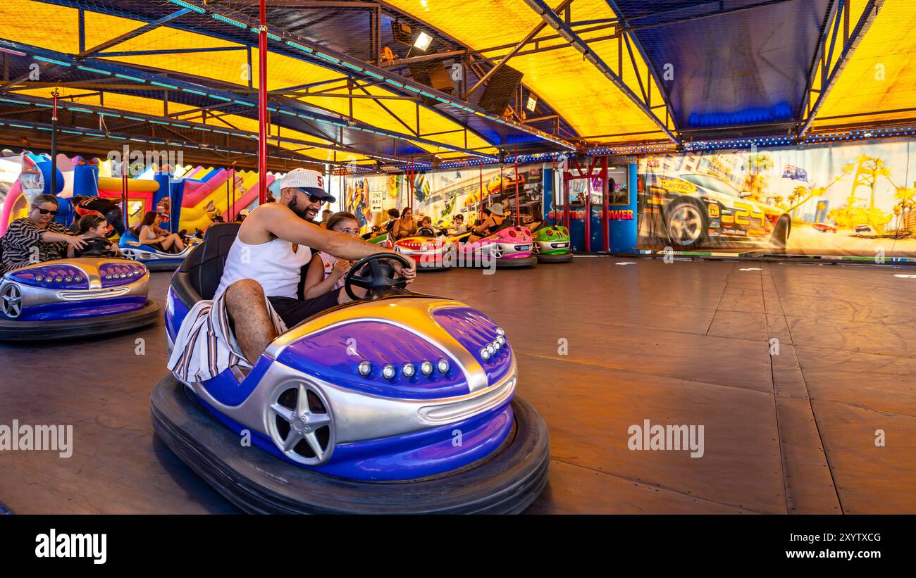 Gold Coast, Queensland, Australia - Aug 30, 2024: Amusement bumper car ...