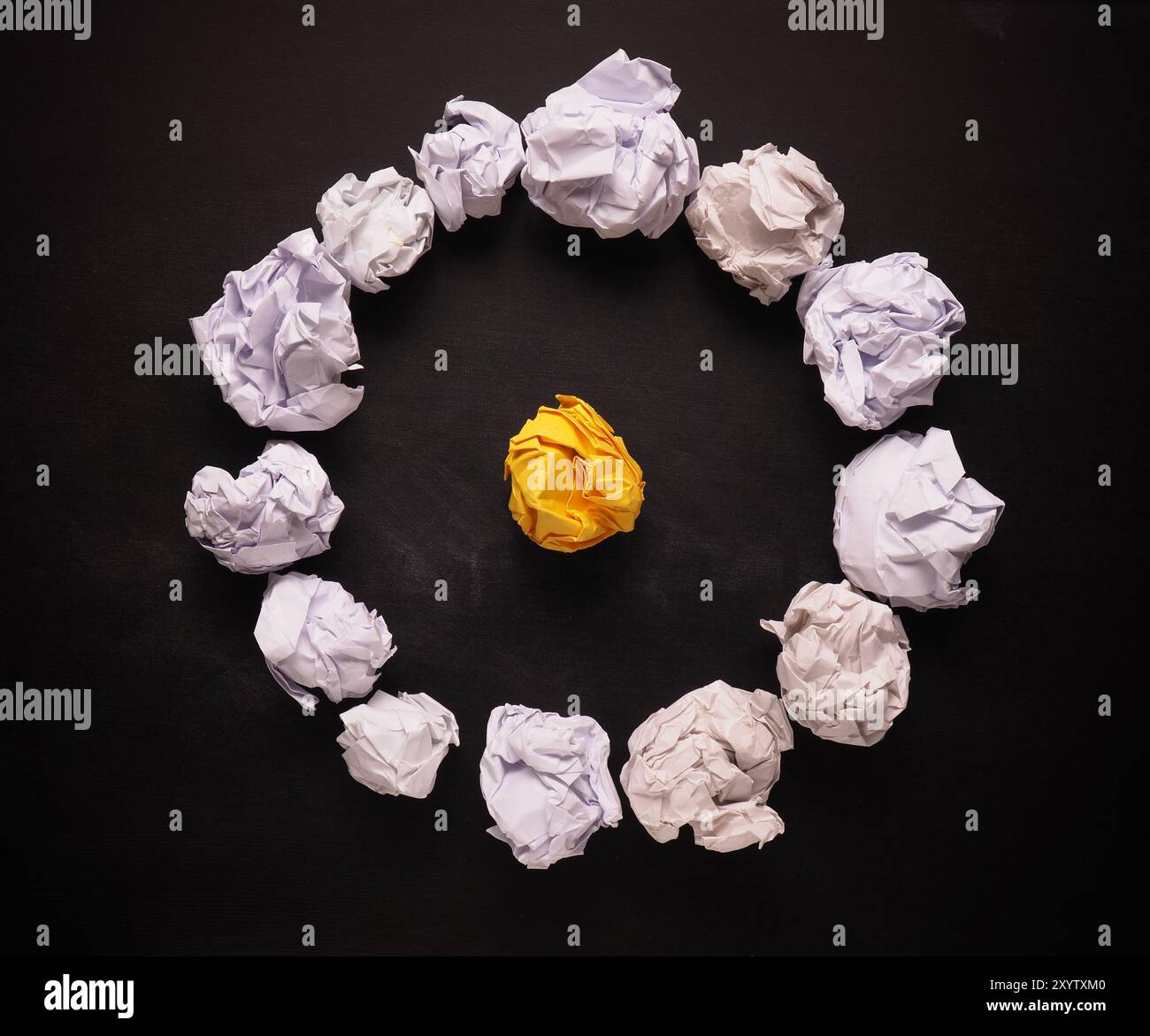 Crumpled paper on a blackboard as symbol of new great ideas Stock Photo ...