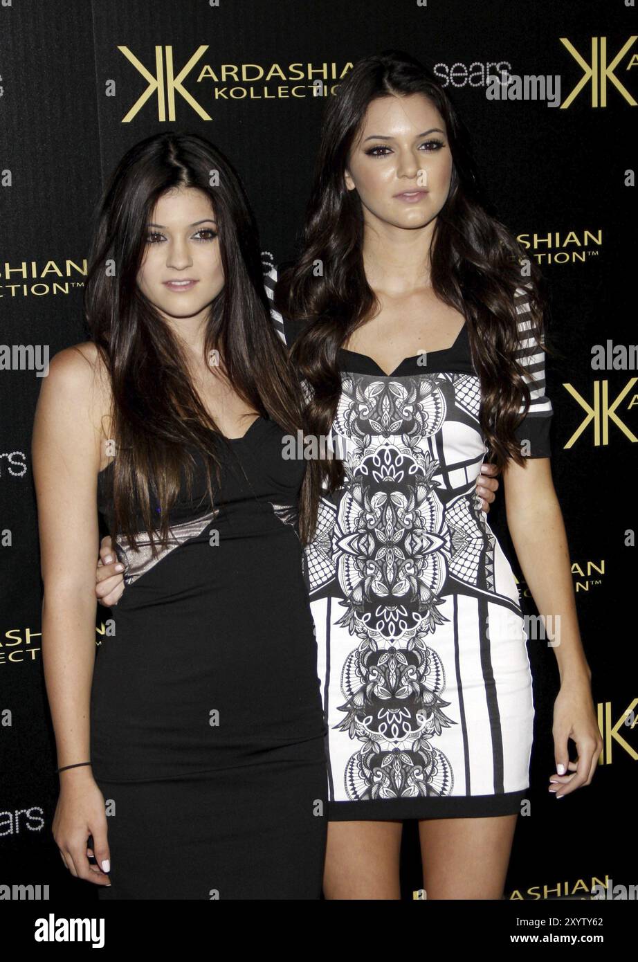 HOLLYWOOD, CA, AUGUST 17, 2011: Kylie Jenner and Kendall Jenner at the ...
