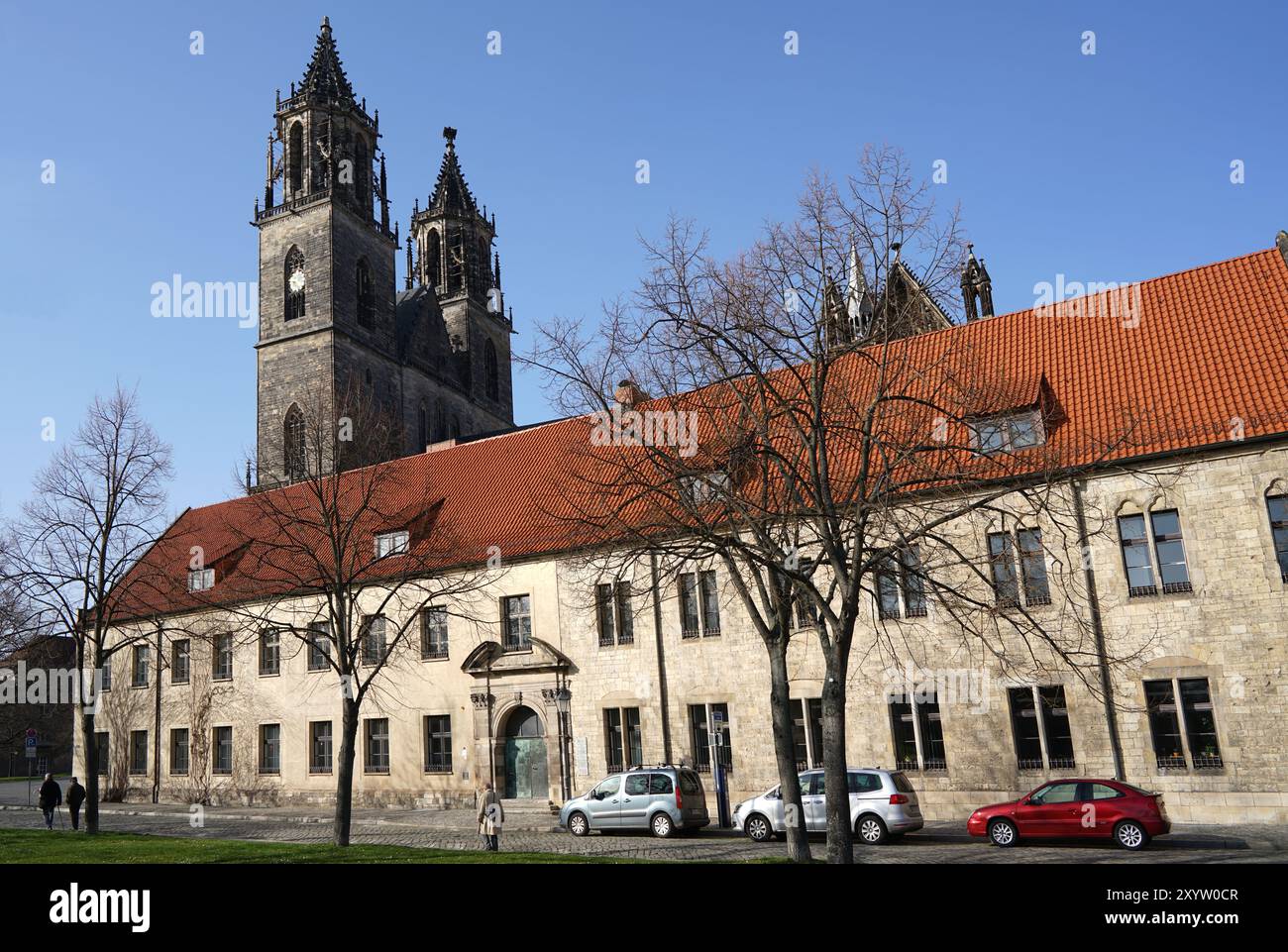 The historic Magdeburg Cathedral, the city's landmark. Magdeburg ...