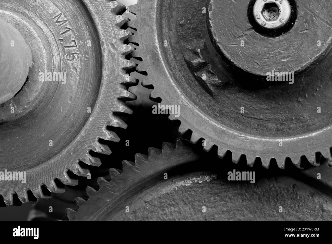 Gear wheels of an old machine in the Magdeburg Museum of Technology ...
