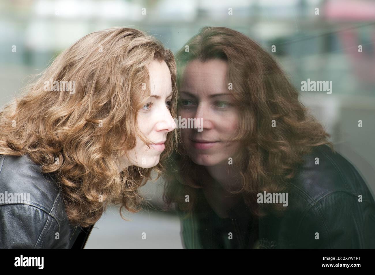 Womans reflection in window hi-res stock photography and images - Alamy