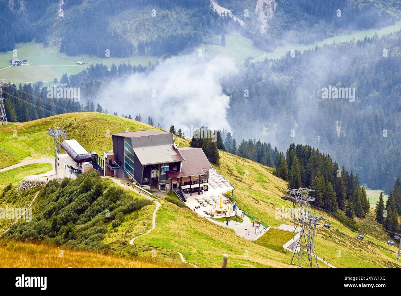 Middle station of a cable car Stock Photo - Alamy