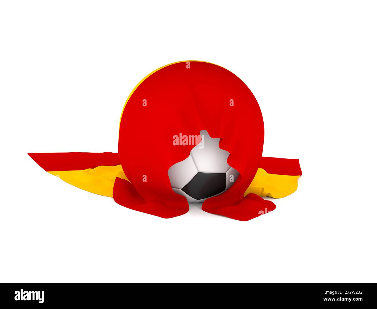 Soccer ball with the Spanish flag, soccer championship concept 3d ...