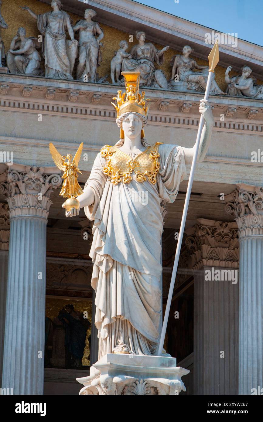 Statue of the goddess Pallas Athena, Vienna, Austria, Europe Stock ...