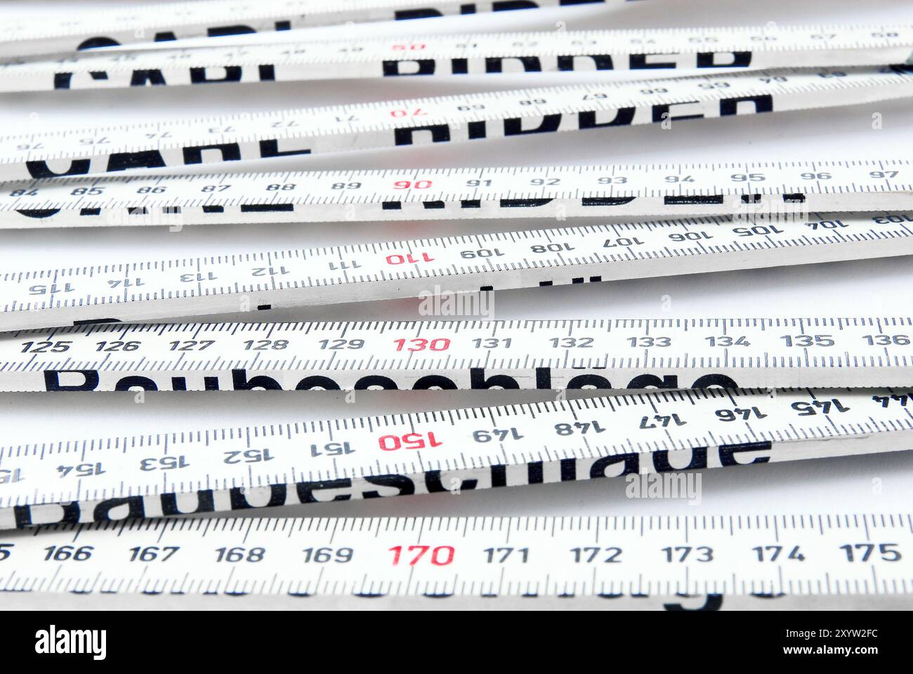 Folded folding rule Stock Photo - Alamy