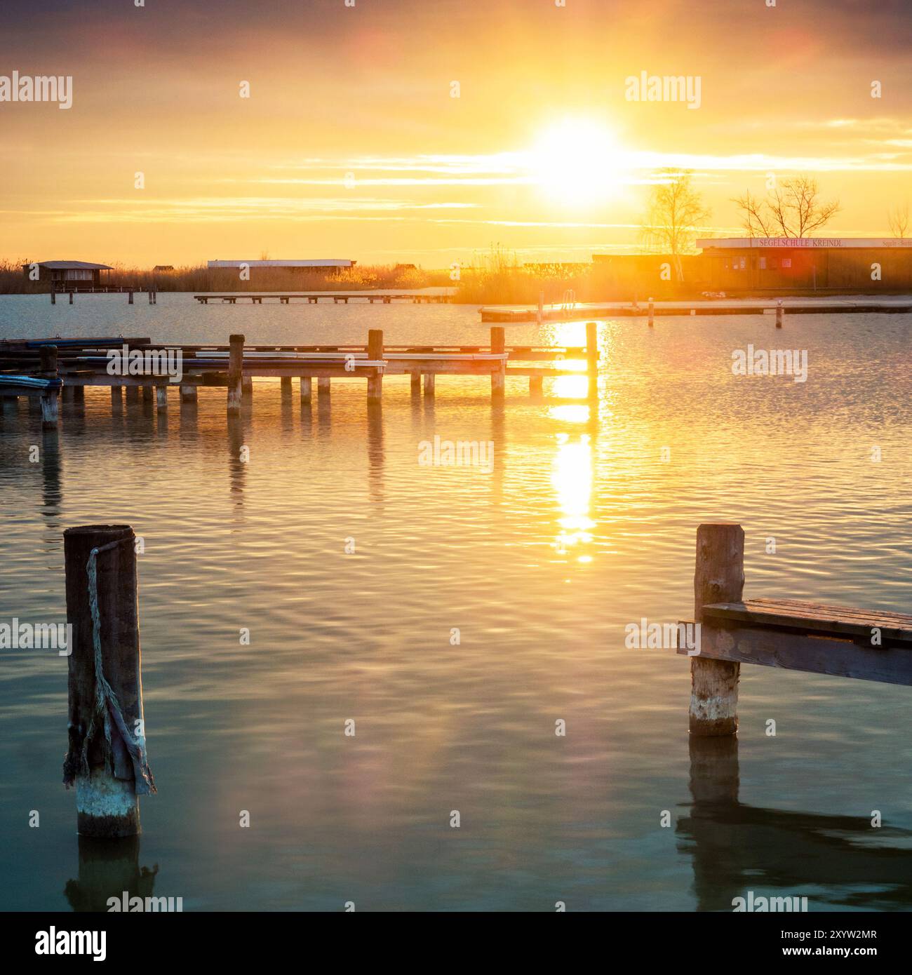 Rust am See Sunrise in the bay Stock Photo - Alamy