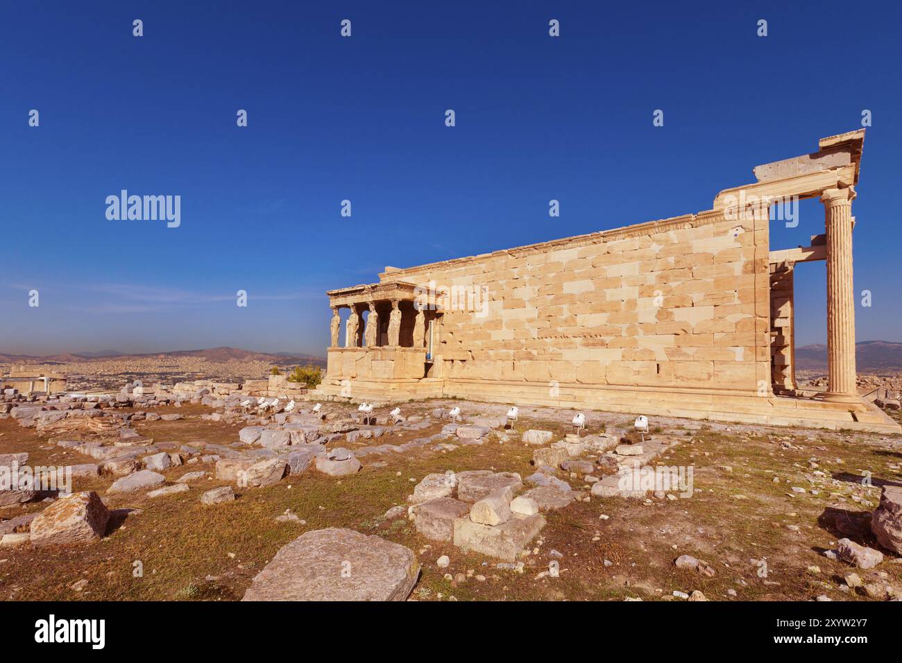 Caryatids statues on Parthenon on Acropolis, Athens, Greece, Europe ...