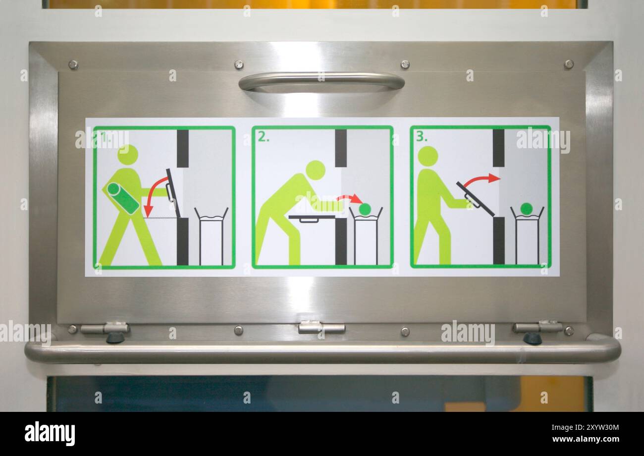 Bapy flap with symbol sign on the outside of a hospital Stock Photo - Alamy