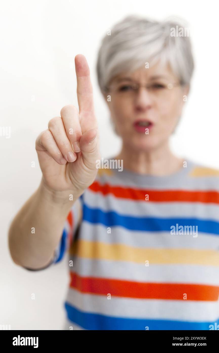 Hand lifting index finger hi-res stock photography and images - Alamy