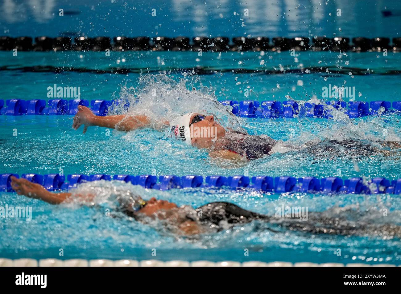 Jessica Long from the U.S., top, competes in the women's 100 m ...