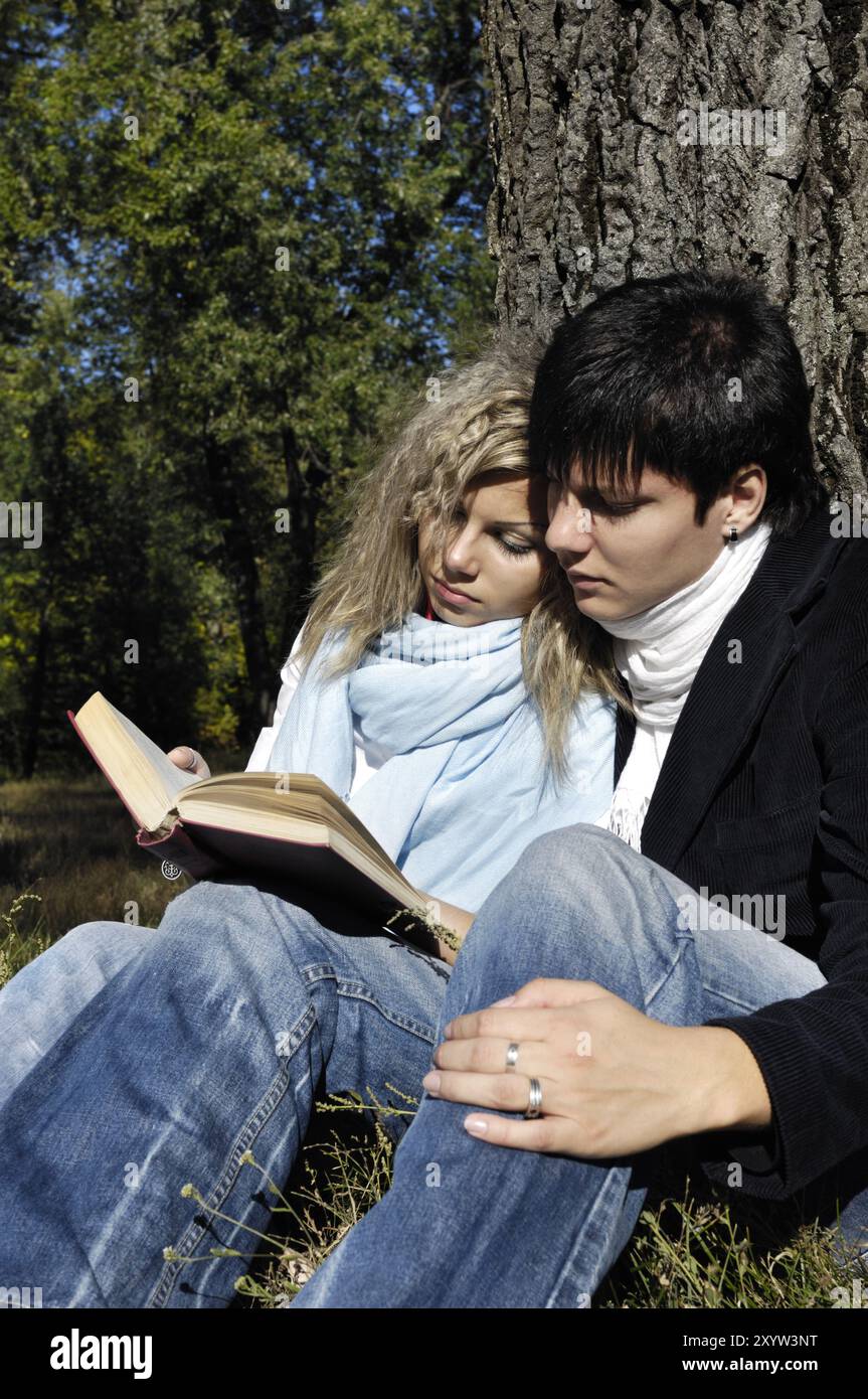 Students studying under tree hi-res stock photography and images - Alamy