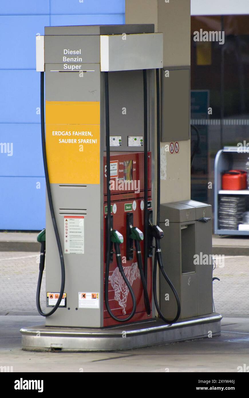 Petrol pump at a petrol station Stock Photo - Alamy