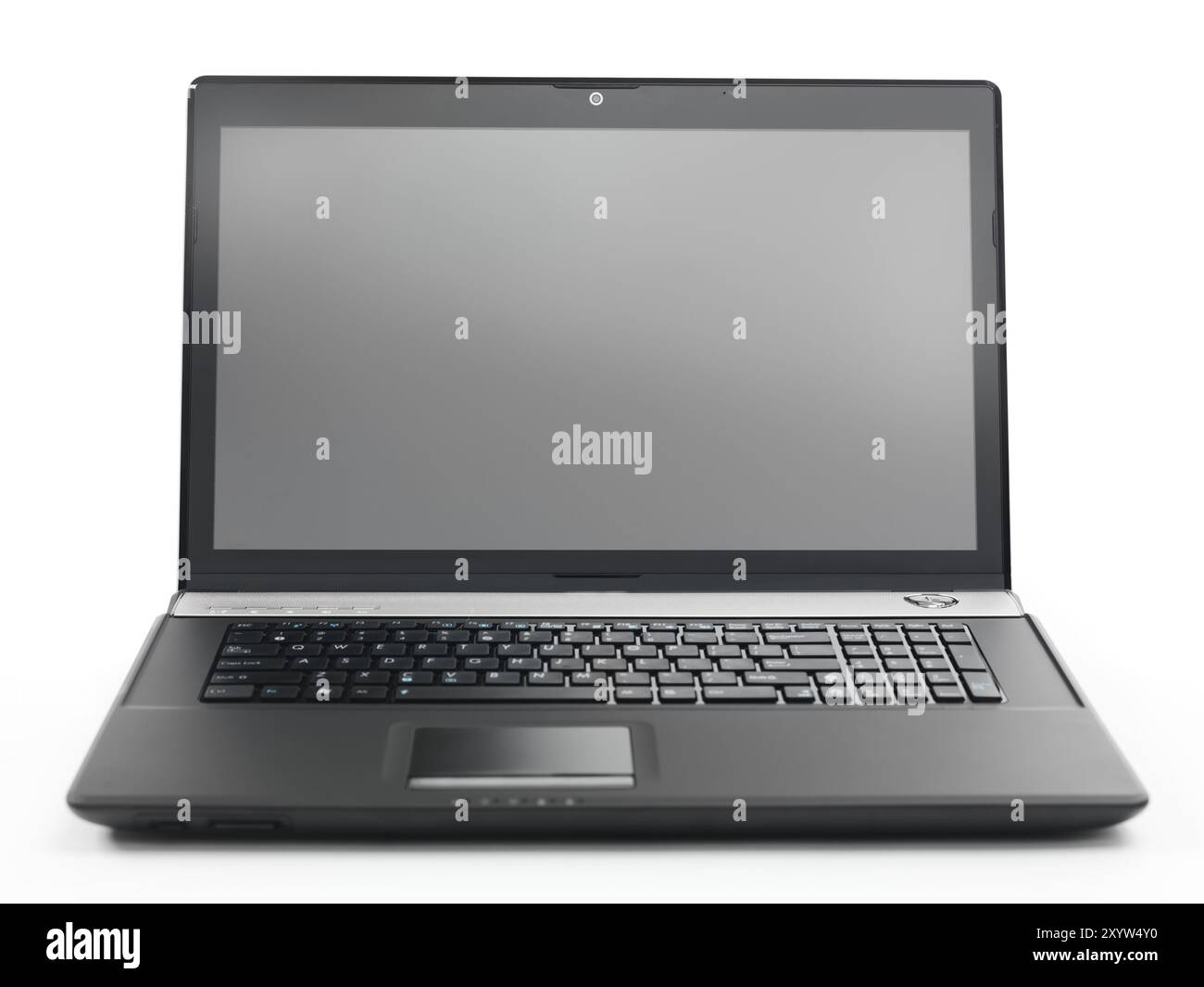 Black notebook laptop computer isolated on white background Stock Photo ...