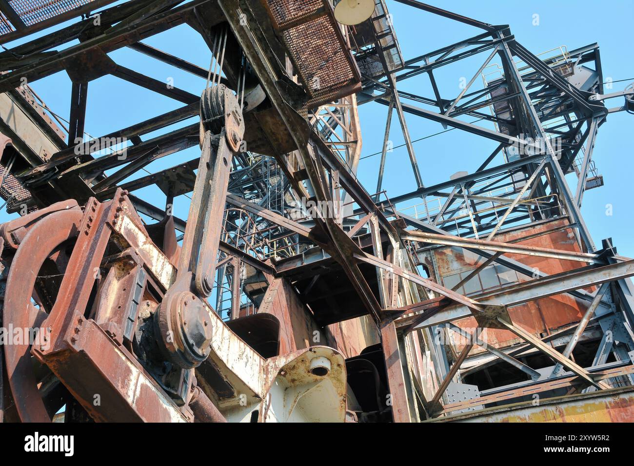 Detail of a gigantic excavator in the disused Ferropolis open-cast ...