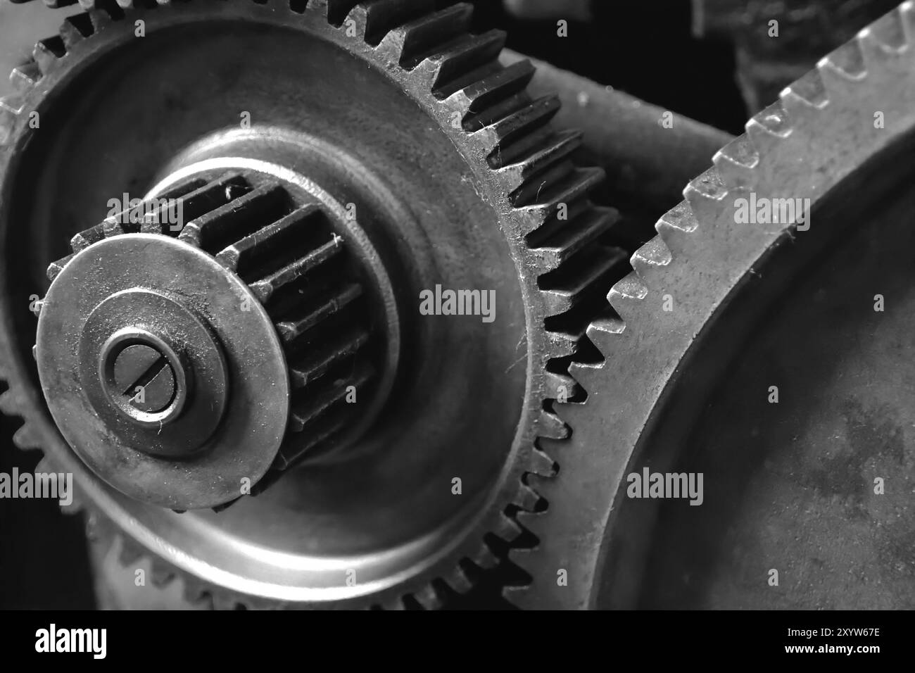 Gear wheels of an old machine Stock Photo - Alamy