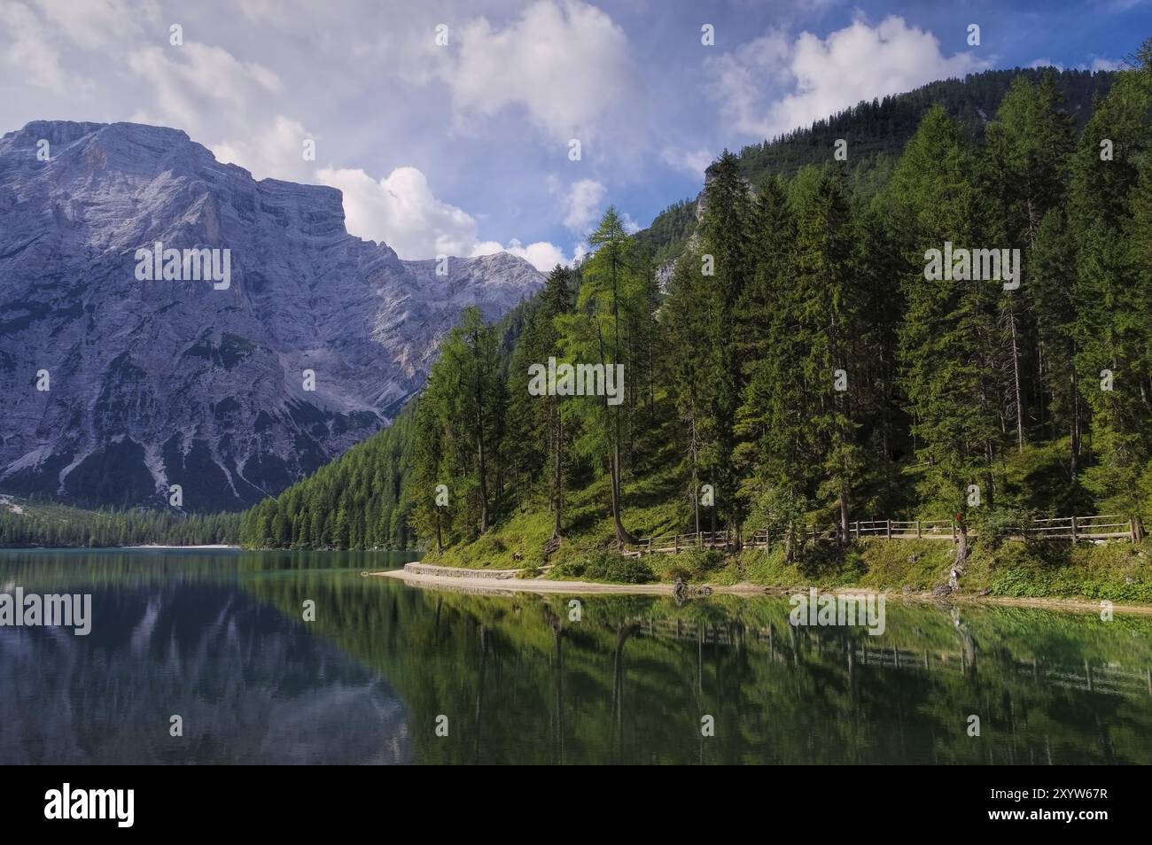Lake Lake Prags in the Dolomites, Lake Lake Prags in the Italian Alps ...