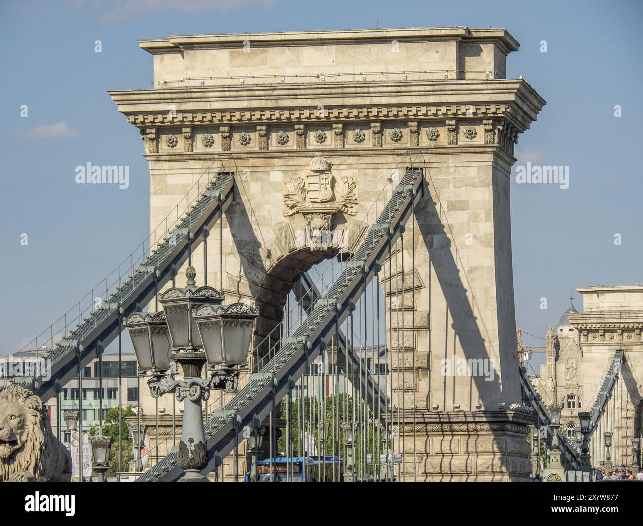 View of a stone bridge gate and a lantern, representing historical ...
