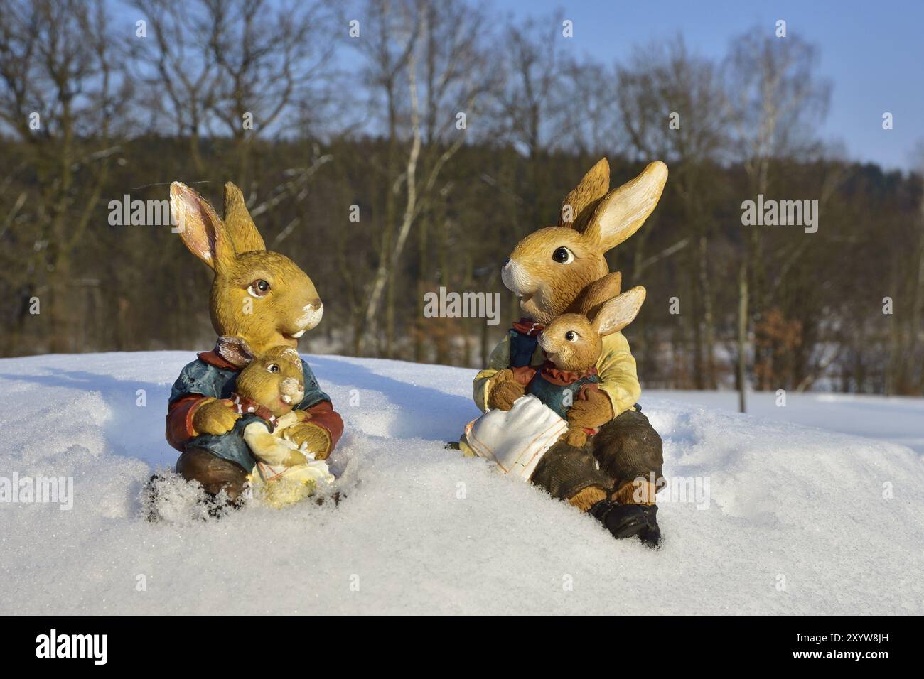 Snowman and rabbits hi-res stock photography and images - Alamy