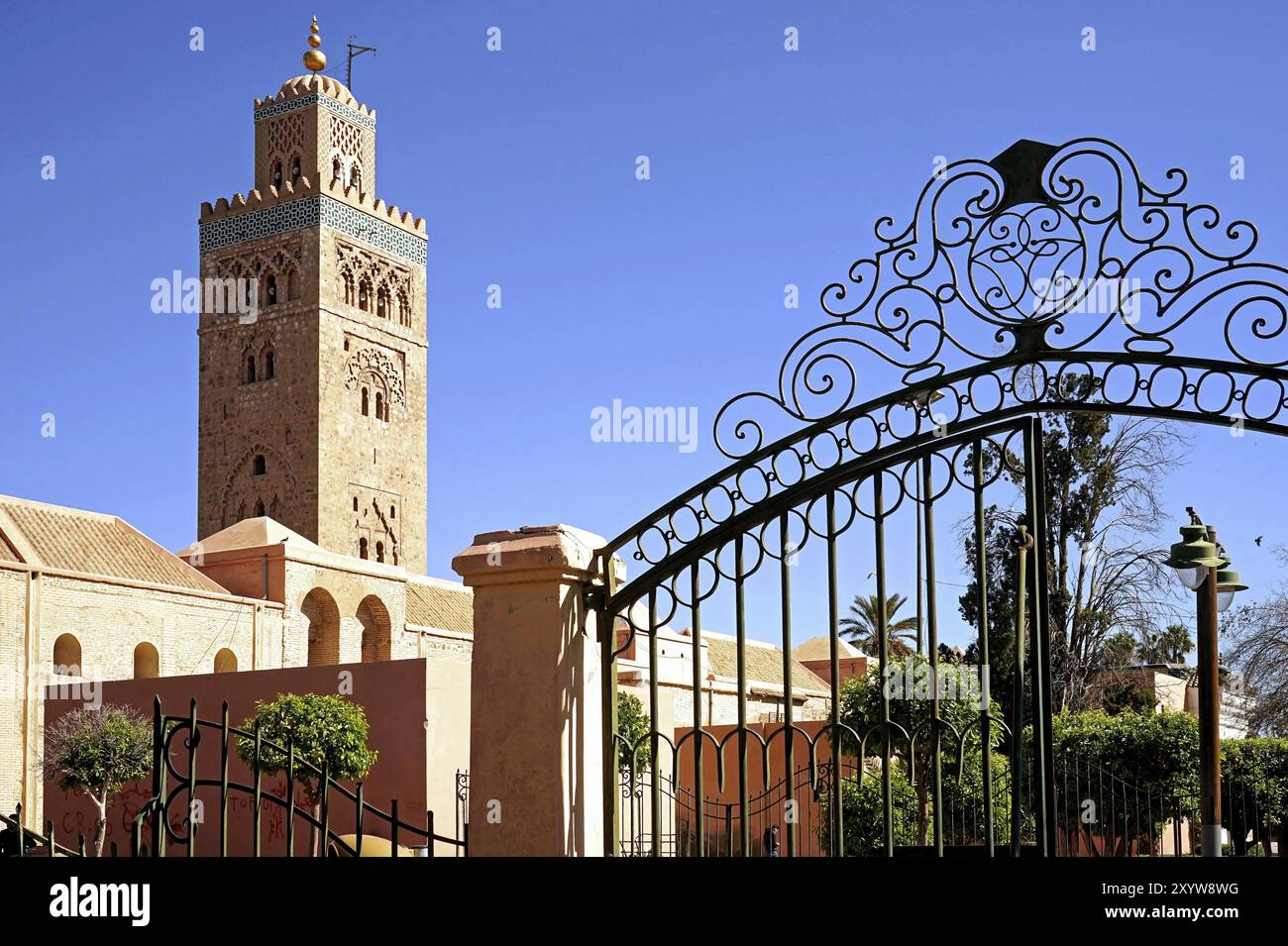 Minaret and the iron gate Stock Photo - Alamy