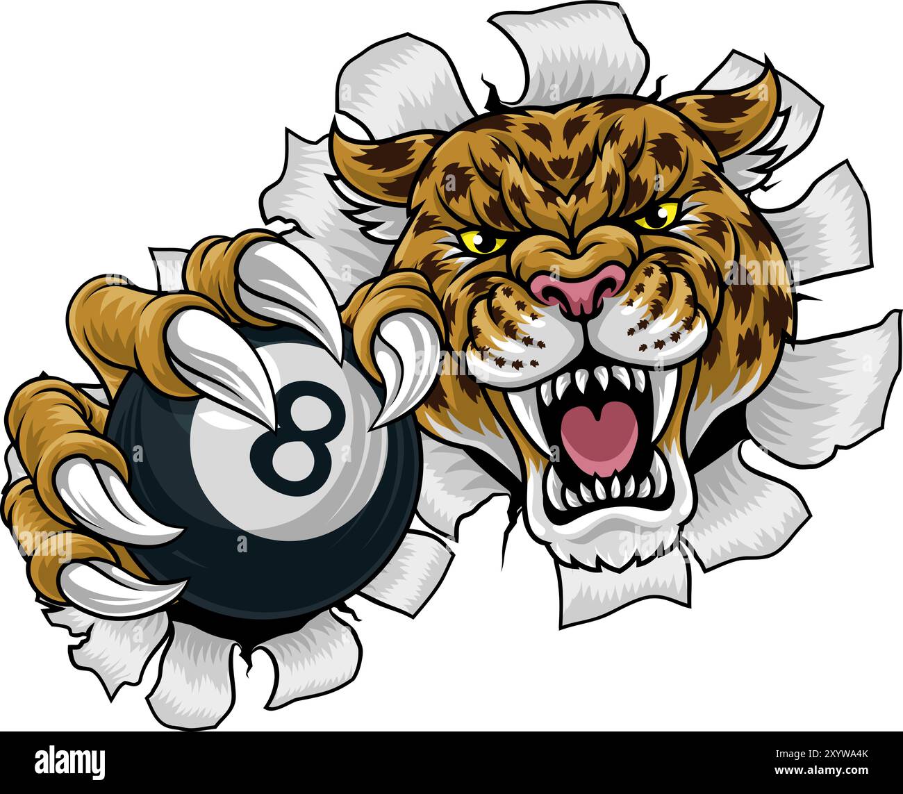 Jaguar Leopard Cheetah Pool Billiards Ball Mascot Stock Vector Image ...