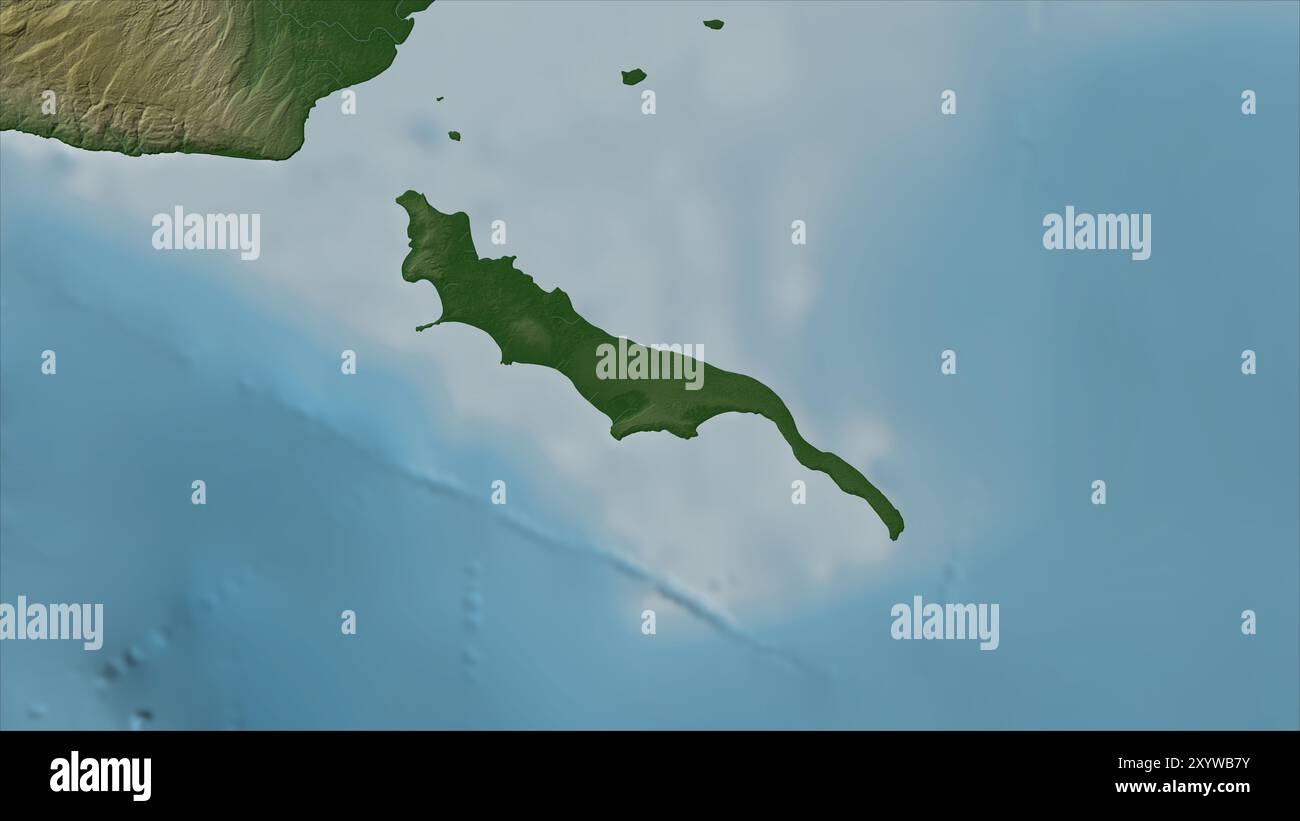 Pulau Adi in the Ceram Sea on a colored elevation map Stock Photo - Alamy