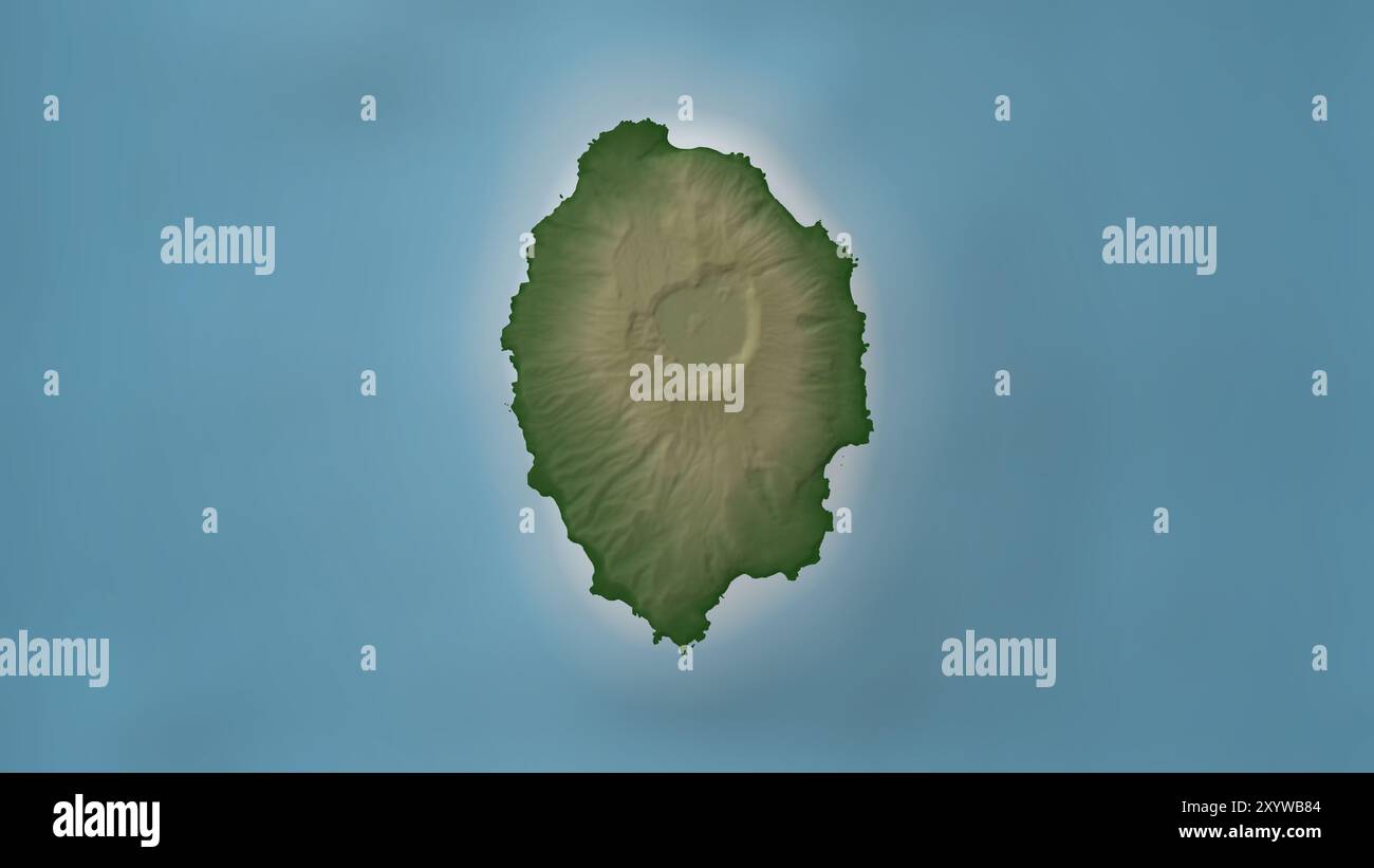 Agrihan Island in the Philippine Sea on a colored elevation map Stock ...