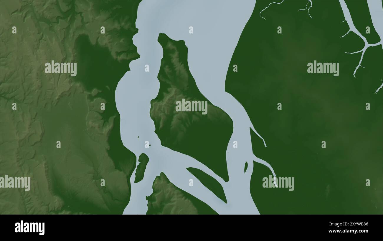 Adolphus Island in the Timor Sea on a colored elevation map Stock Photo ...