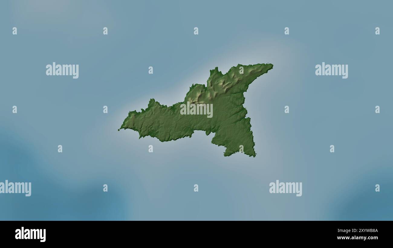 Agattu Island in the Bering Sea on a colored elevation map Stock Photo ...