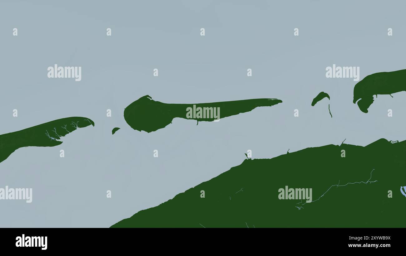 Ameland Island in the North Sea on a colored elevation map Stock Photo ...