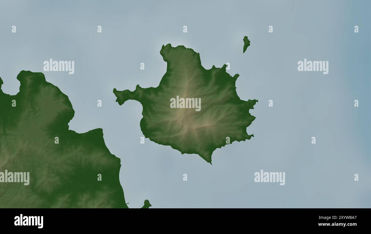 Ambil Island in the Philippine Sea on a colored elevation map Stock ...