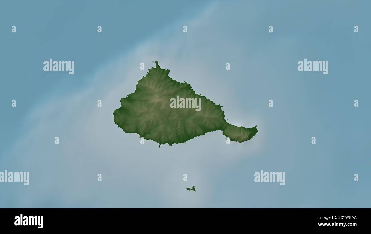 Anafi Island in the Aegean Sea on a colored elevation map Stock Photo ...