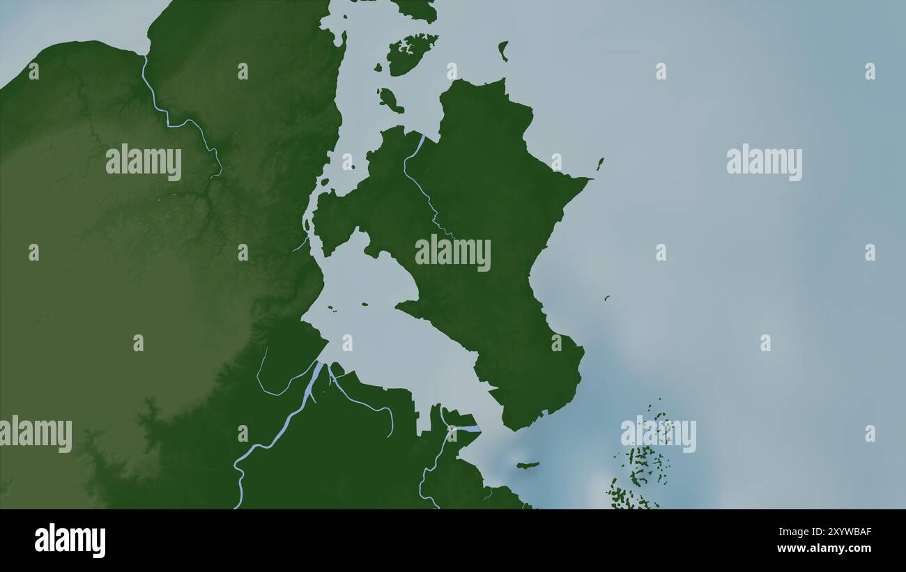 Anda Island in the South China Sea on a colored elevation map Stock ...