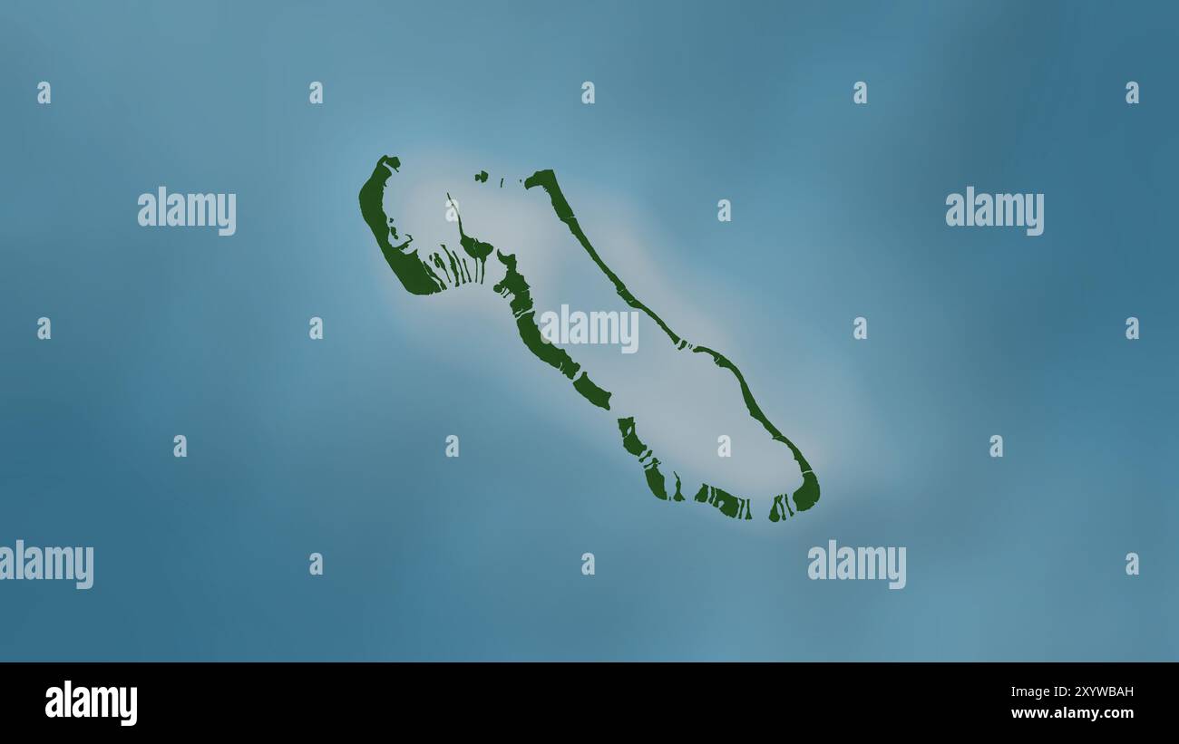 Anaa Island in the South Pacific Ocean on a colored elevation map Stock ...
