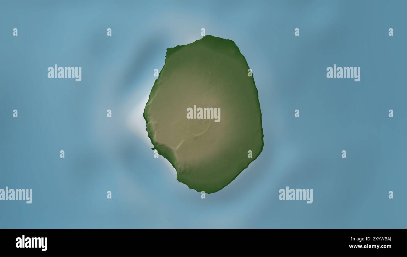 Ile Amsterdam in the Indian Ocean on a colored elevation map Stock ...