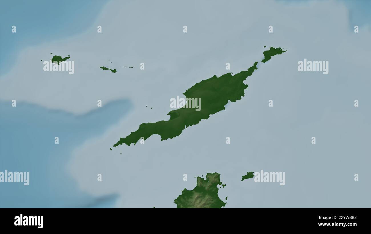 Anguilla Island in the Caribbean Sea on a colored elevation map Stock ...