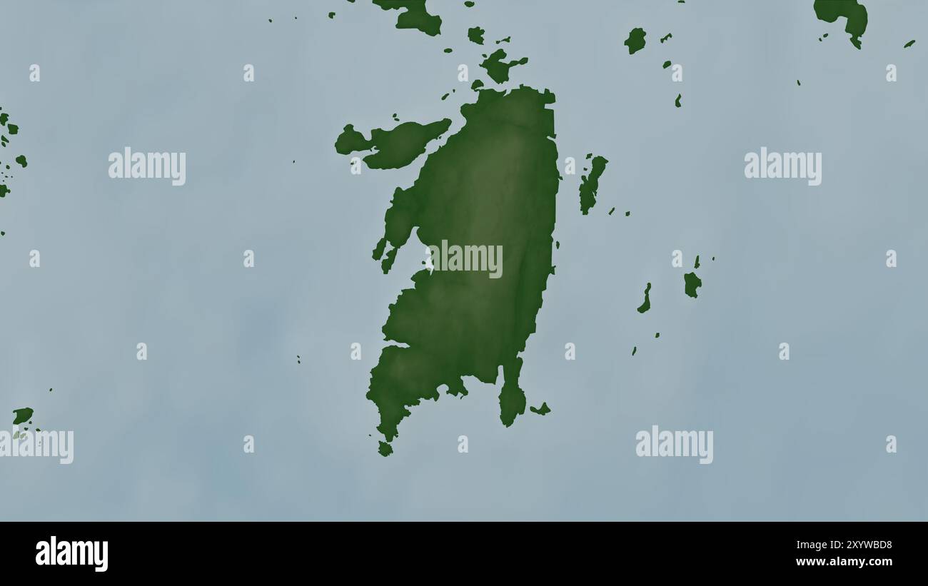 Isle Au Haut in the North Atlantic Ocean on a colored elevation map ...