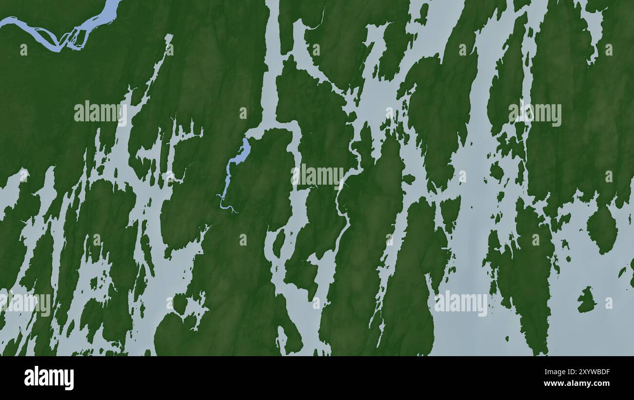 Arrowsic Island in the North Atlantic Ocean on a colored elevation map ...