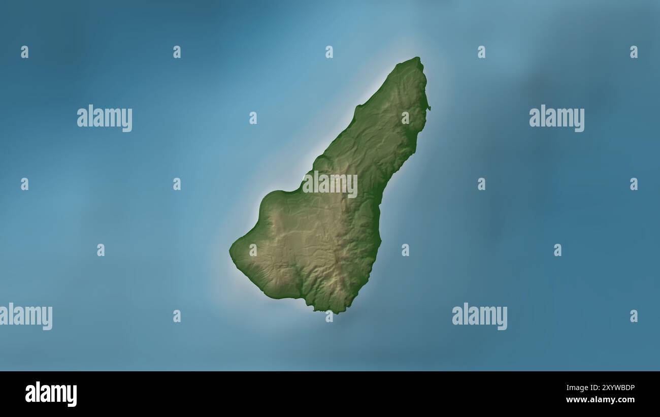 Atauro Island in the Banda Sea on a colored elevation map Stock Photo ...